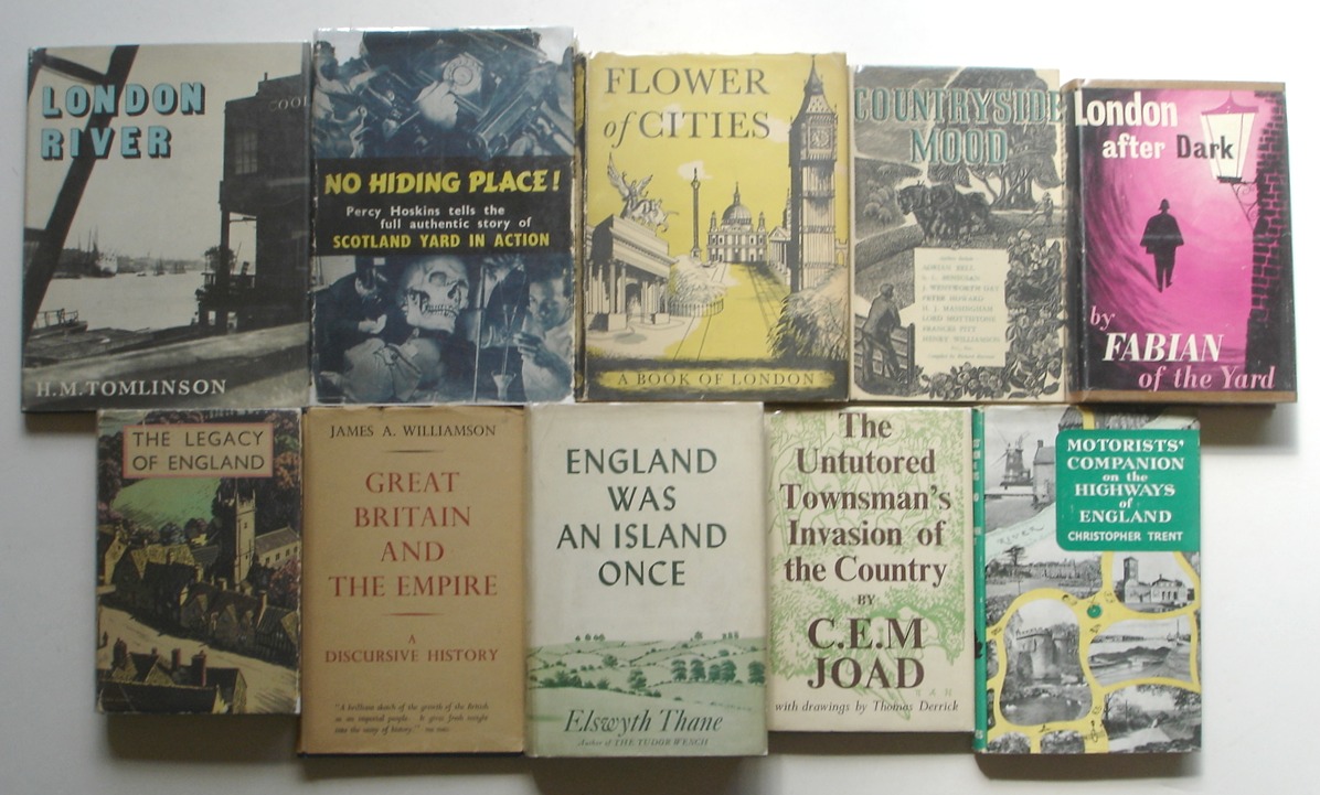 Lot of 10 Vintage 1935-1955 Hardcover/Dust Jacketed Books on London and ...